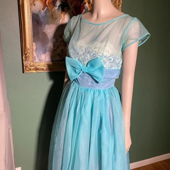 Dresses | Dreamy 195s Tiffany Blue Vintage Prom Coquette Cottagecore ...